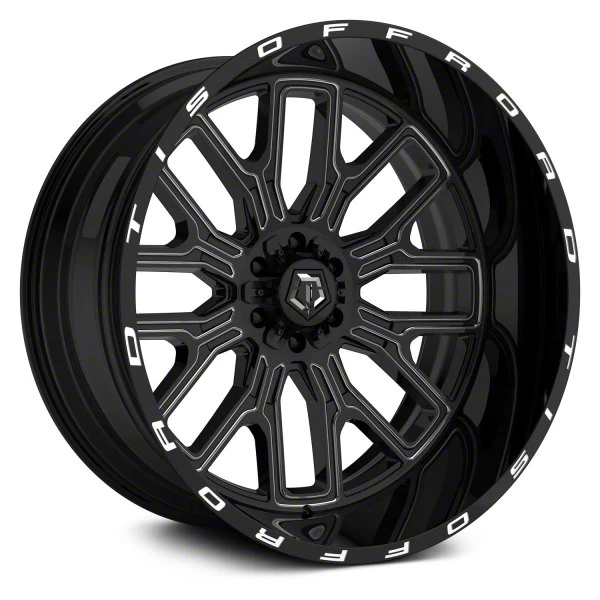 TIS F-250 Super Duty 560BM Gloss Black Milled 8-Lug Wheel; 22x12; -44mm ...