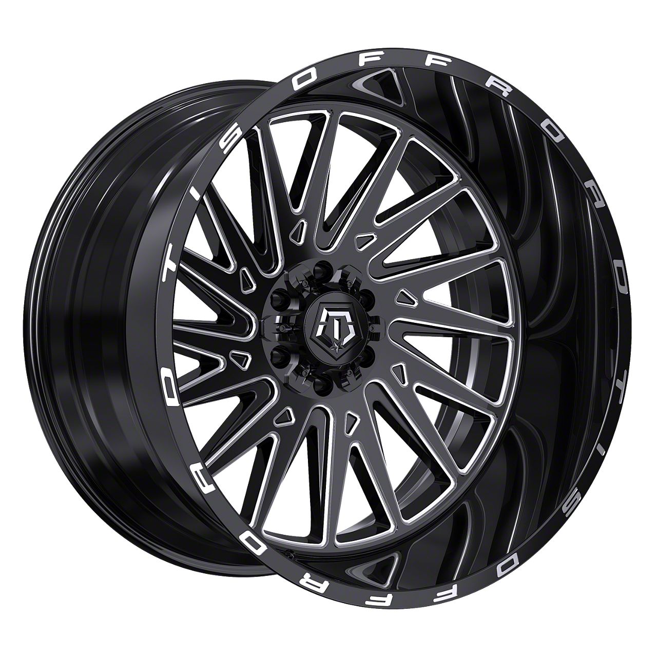 TIS Sierra 1500 547 Gloss Black Milled 6-Lug Wheel; 24x14; -76mm Offset ...