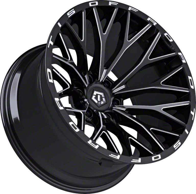 TIS Sierra 3500 566 Gloss Black Milled 8-Lug Wheel; 20x10; -24mm Offset ...