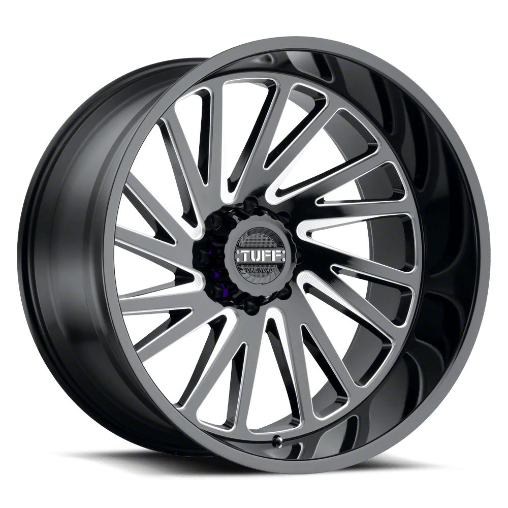 Tuff A.T. RAM 3500 T2A Gloss Black with Milled Spokes 8-Lug Wheel ...