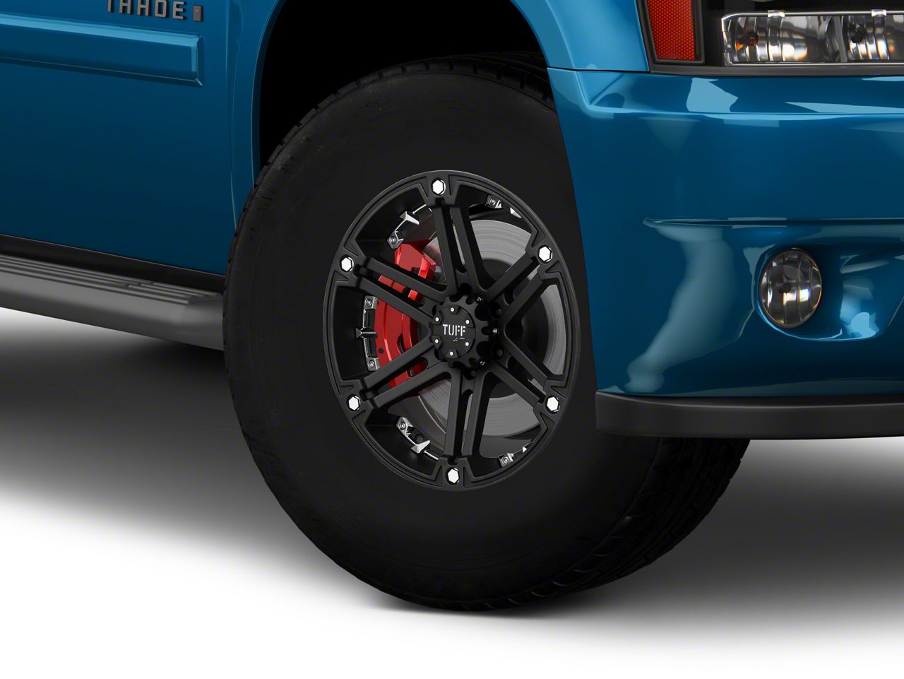 Tuff A.T. Yukon T01 Flat Black with Chrome Inserts 6-Lug Wheel; 17x8; -13mm Offset 1780T01 ...