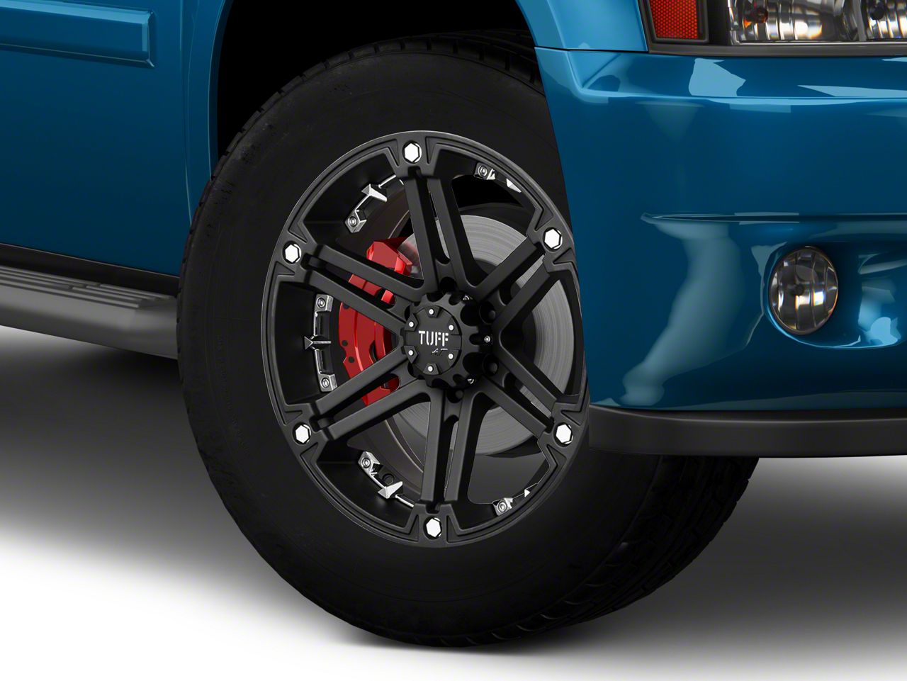Tuff A.T. Yukon T01 Flat Black with Chrome Inserts 6-Lug Wheel; 20x9 ...