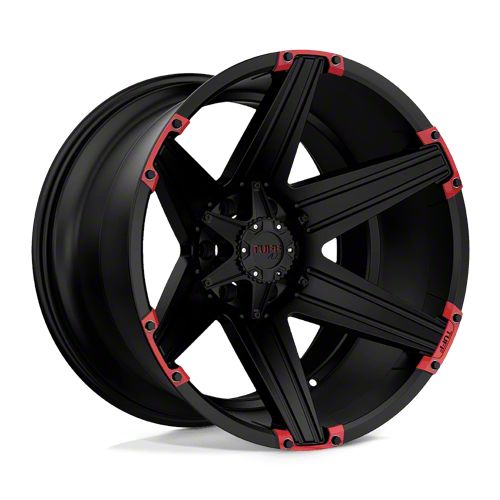 Tuff A.T. F-250 Super Duty T12 Satin Black with Red Inserts 8-Lug Wheel ...