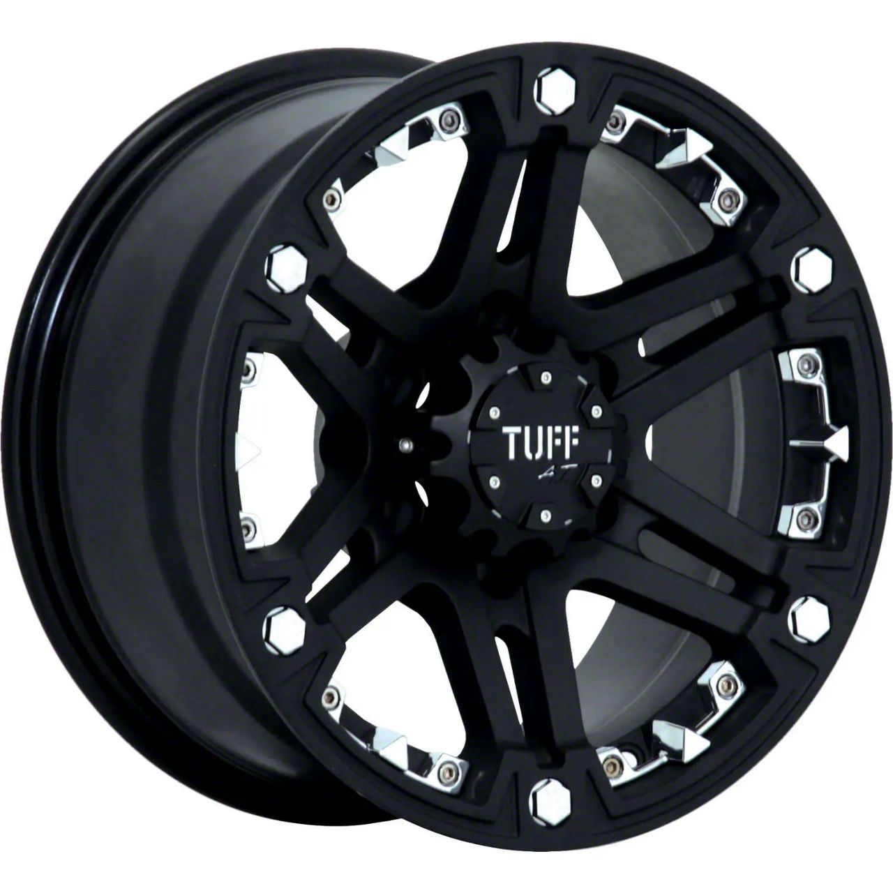 Tuff A.T. Dakota T01 Silver with Brushed Silver Face 5-Lug Wheel; 22x9 ...