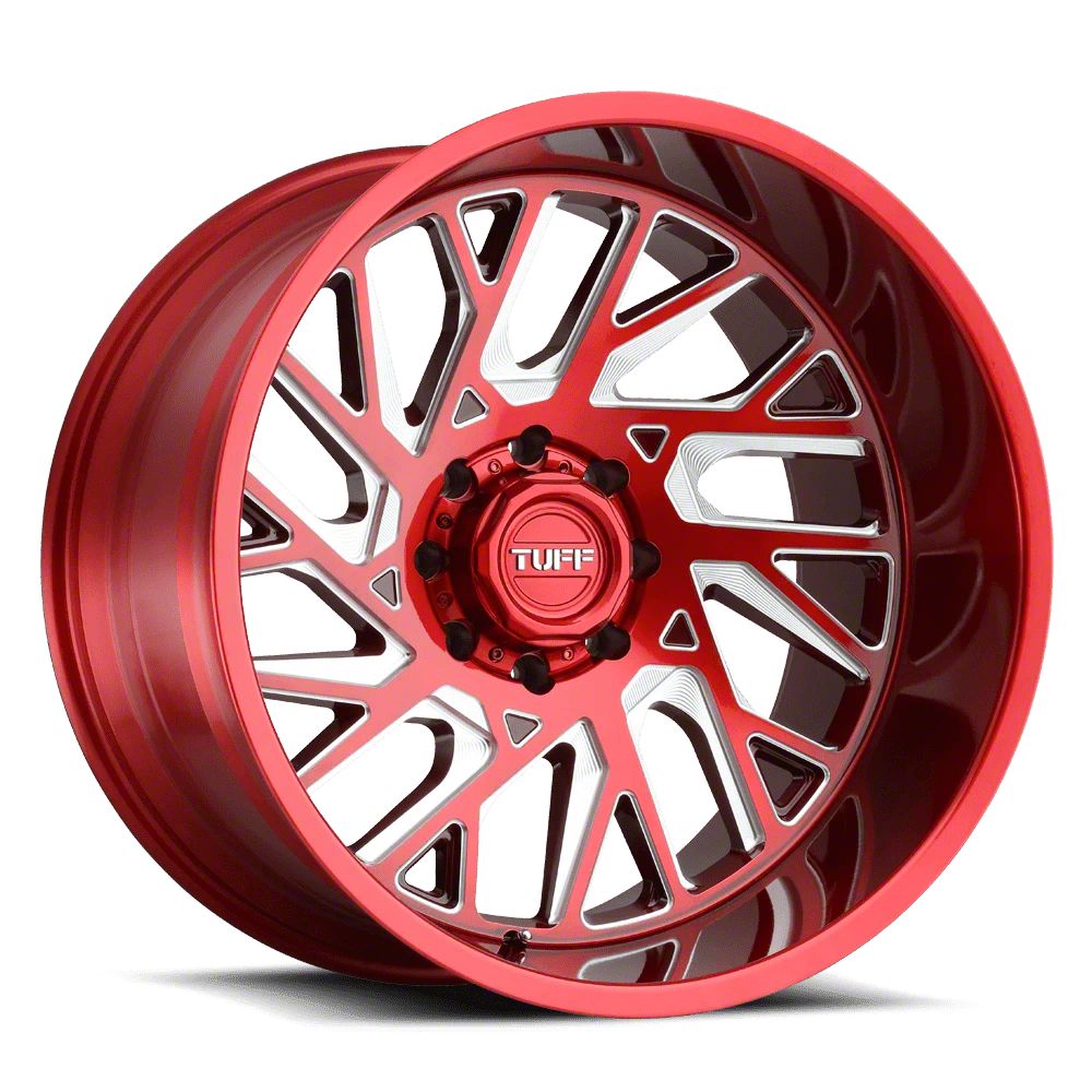 Tuff A.T. Ranger T4B Candy Red with Milled Spoke 6-Lug Wheel; 26x14 ...