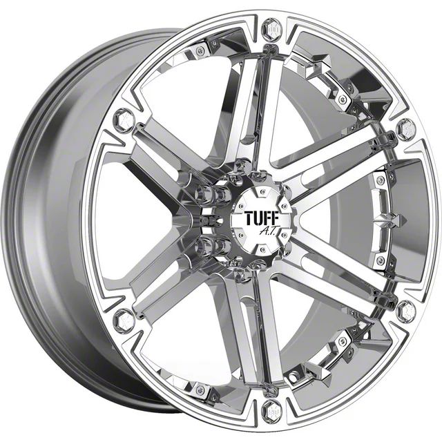Tuff A.T. Sierra 1500 T01 Silver with Brushed Silver Face 6-Lug Wheel ...