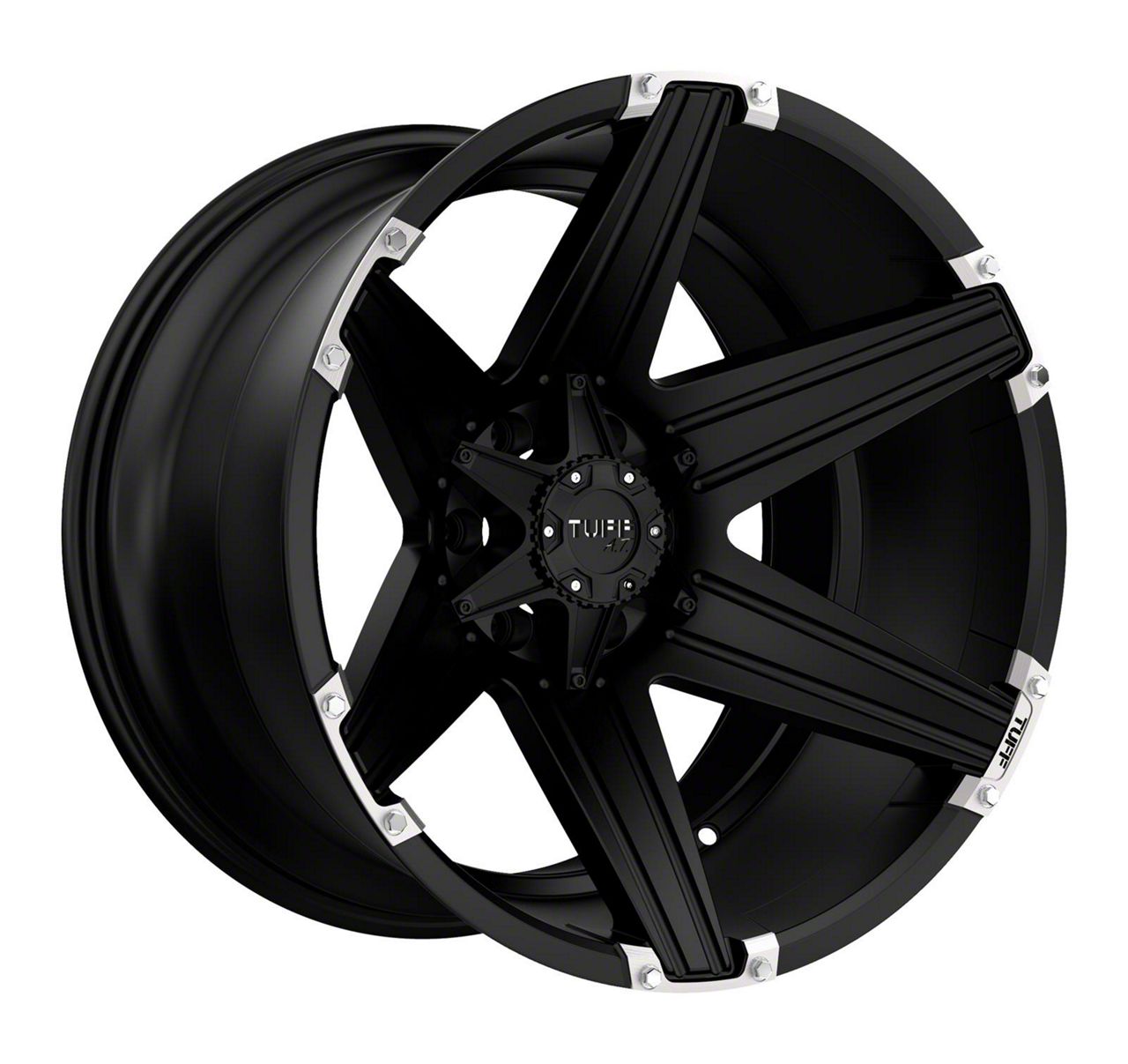 Tuff A.T. Silverado 1500 T12 Satin Black with Brushed Inserts 6-Lug ...