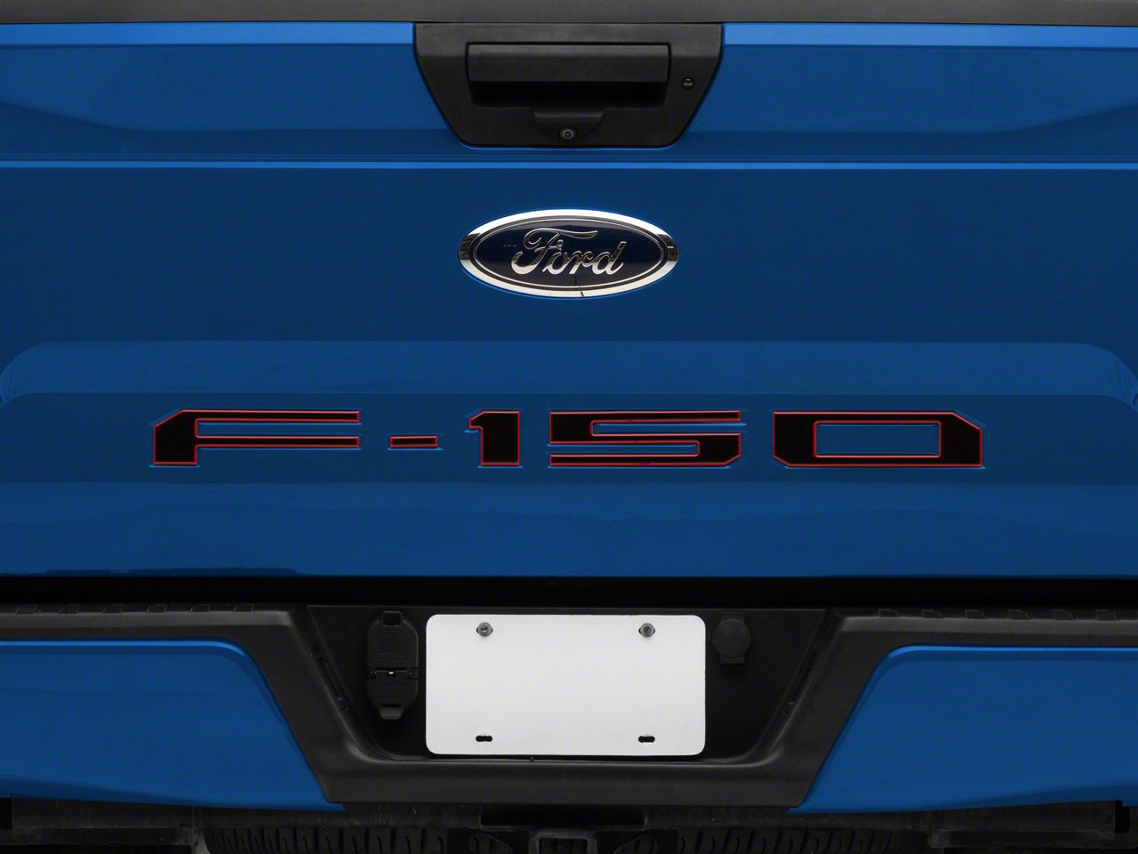 F-150 Tailgate Insert Letters; Gloss Black with Red Outline (18-20 F ...