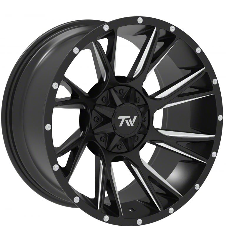TW Offroad RAM 1500 T12 Blade Gloss Black with Milled Spokes 5-Lug ...