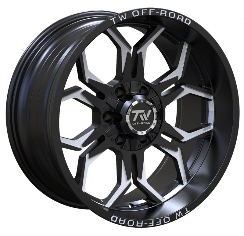 TW Offroad Tahoe TF1 Gloss Black and Milled 6-Lug Wheel; 20x10; -12mm ...