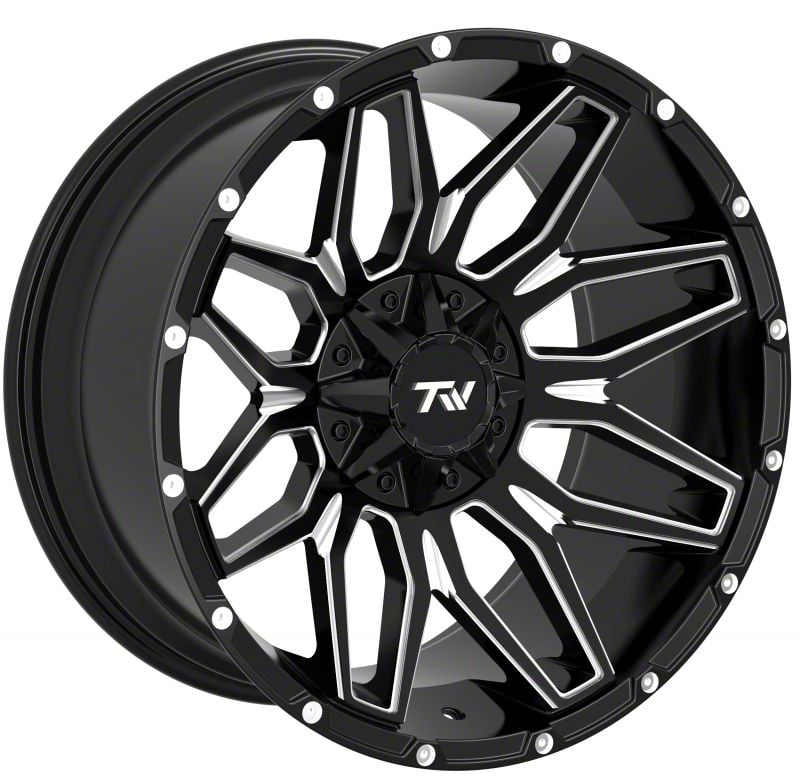 TW Offroad Silverado 1500 T3 Lotus Gloss Black with Milled Spokes 6-Lug ...