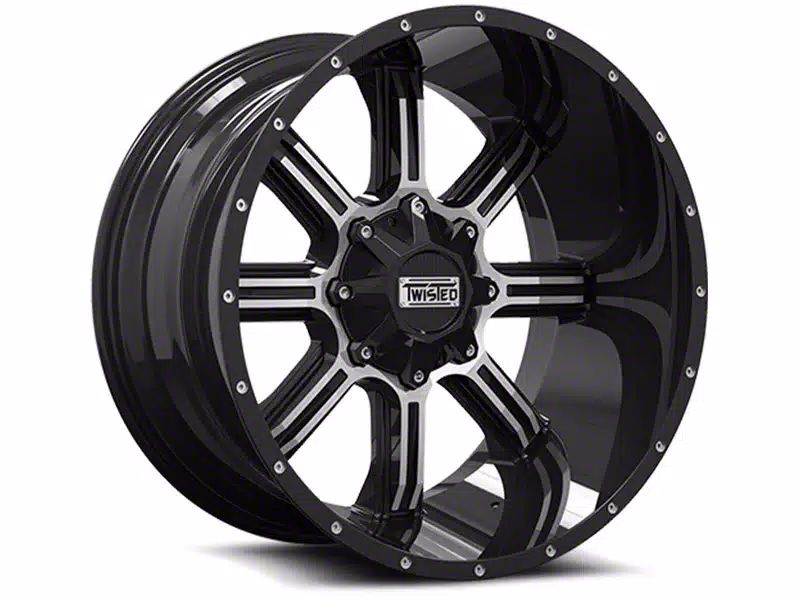 Twisted Off-Road RAM 1500 T-21 Radar Gloss Black Machined 5-Lug Wheel ...