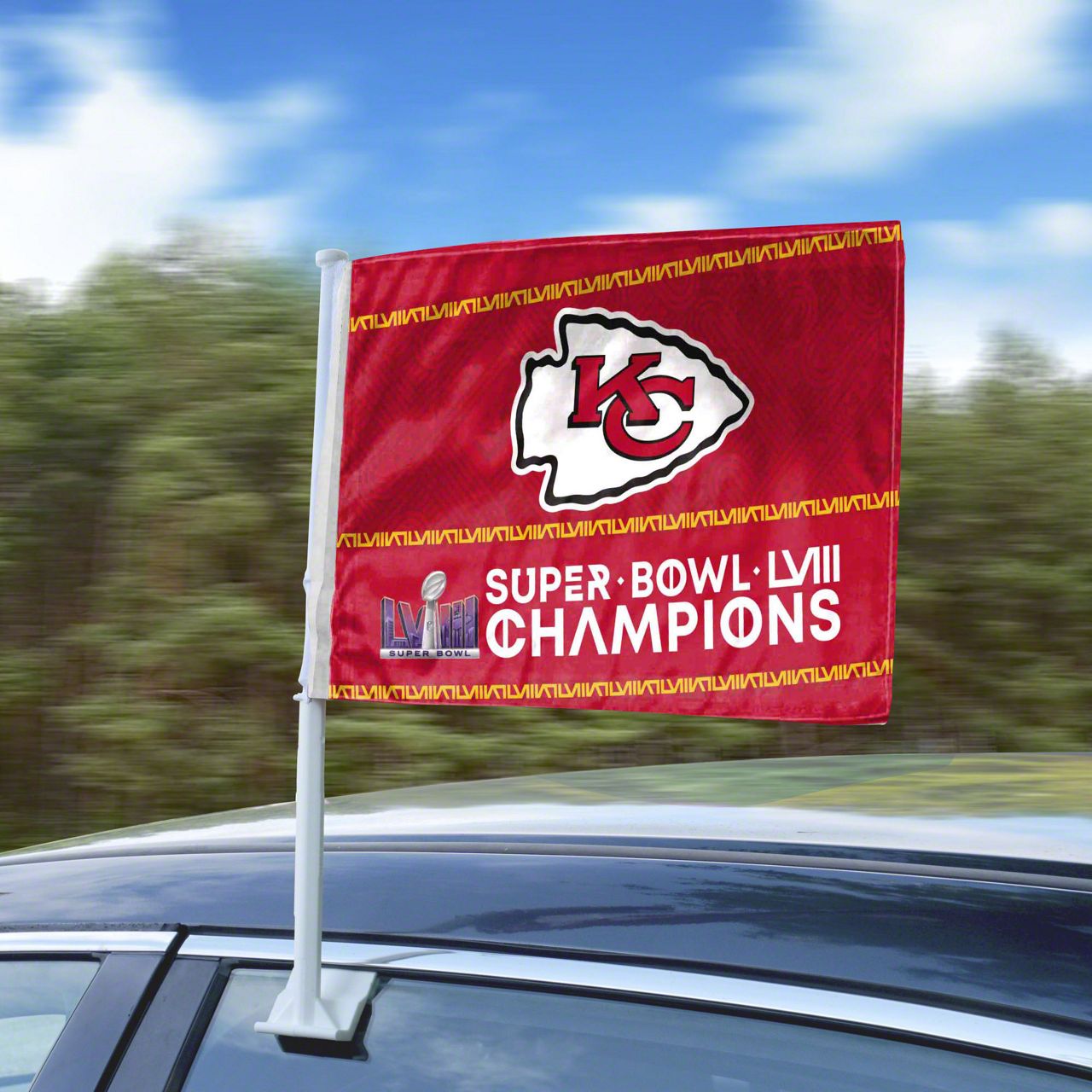 Universal AT Car Flag with Kansas City Chiefs Super Bowl LVIII ...