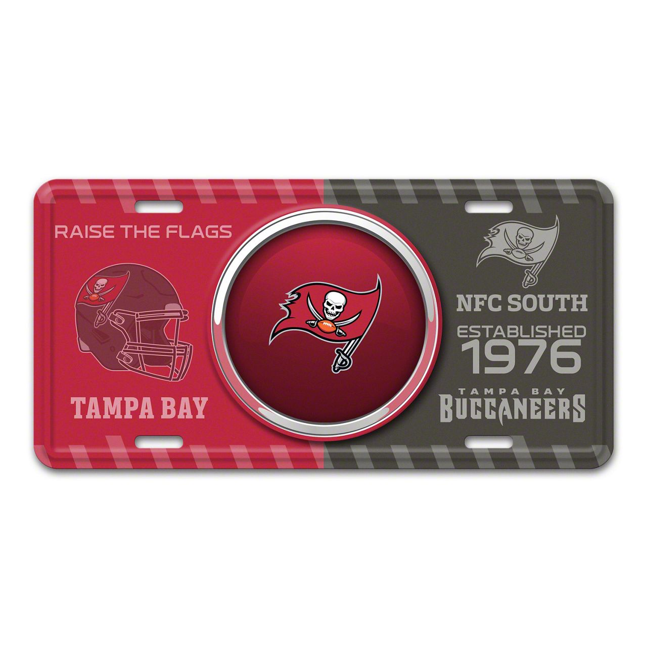 Universal AT Embossed Metal License Plate with Tampa Bay Buccaneers ...