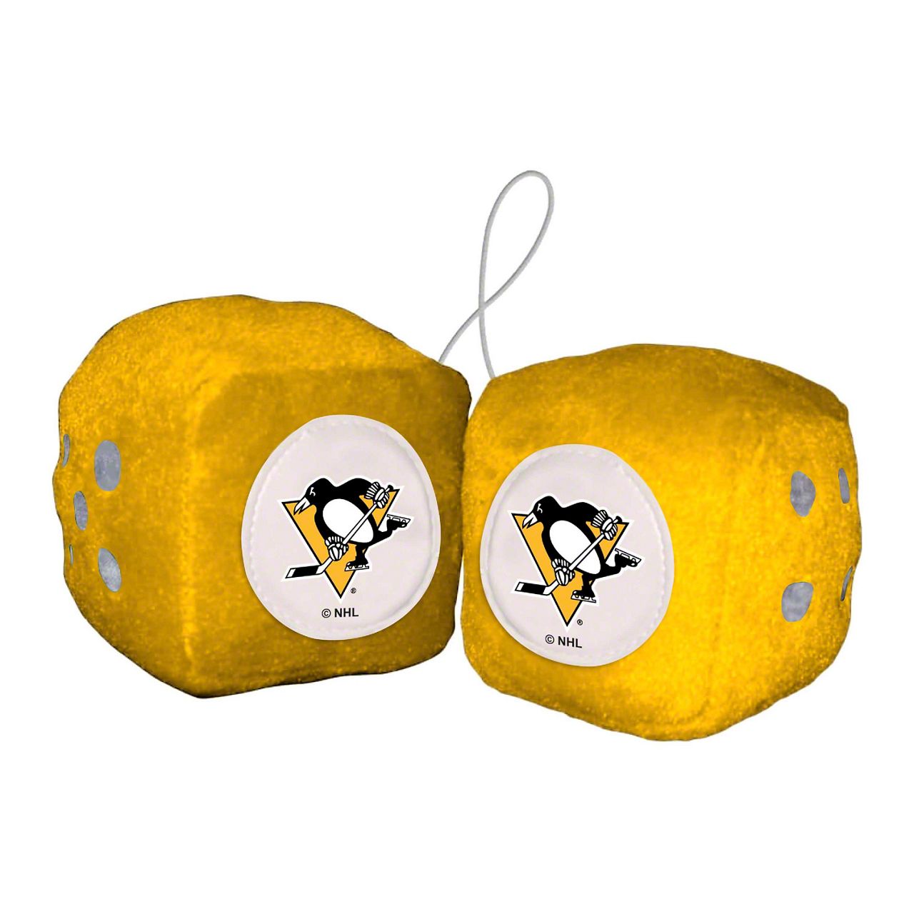 Universal AT Fuzzy Dice with Pittsburgh Penguins Logo; Yellow ...