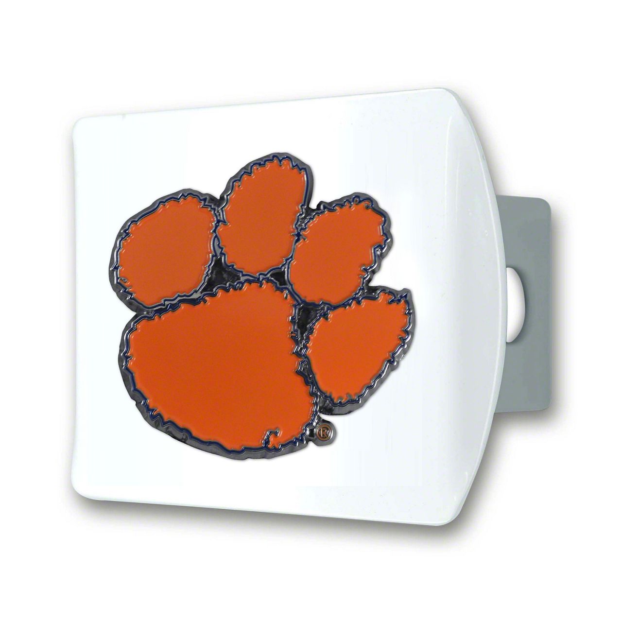 Universal AT Hitch Cover with Clemson Logo; White (Universal; Some ...
