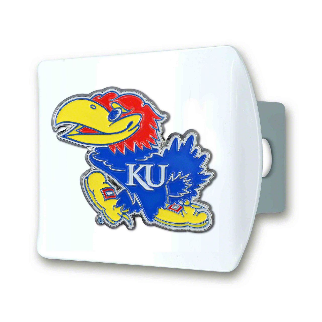 Universal AT Hitch Cover with Kansas Logo; White (Universal; Some ...