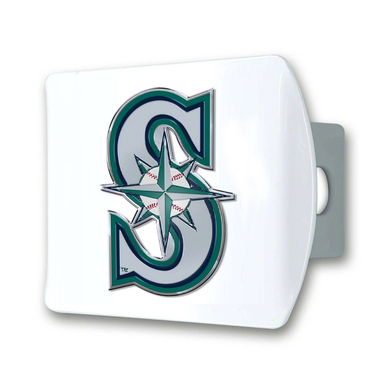 Universal AT Hitch Cover with Seattle Mariners Logo; White (Universal ...