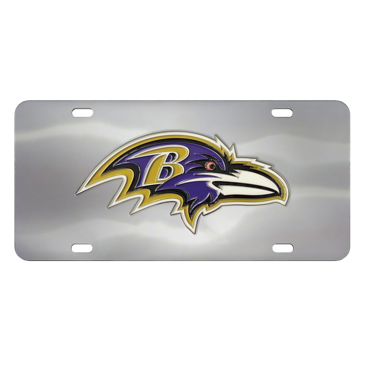 Universal AT License Plate with Baltimore Ravens Logo; Stainless Steel ...
