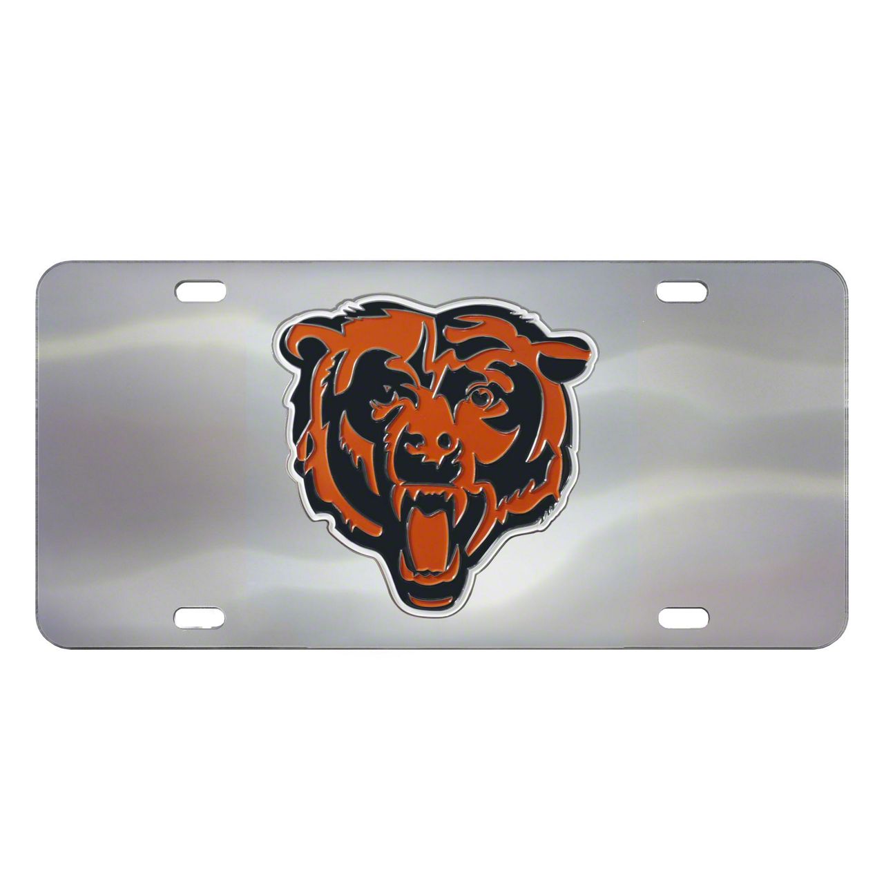 Universal AT License Plate with Chicago Bears Logo; Stainless Steel ...