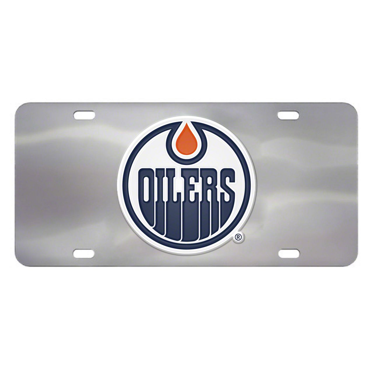 Universal AT License Plate with Edmonton Oilers Logo; Stainless Steel ...