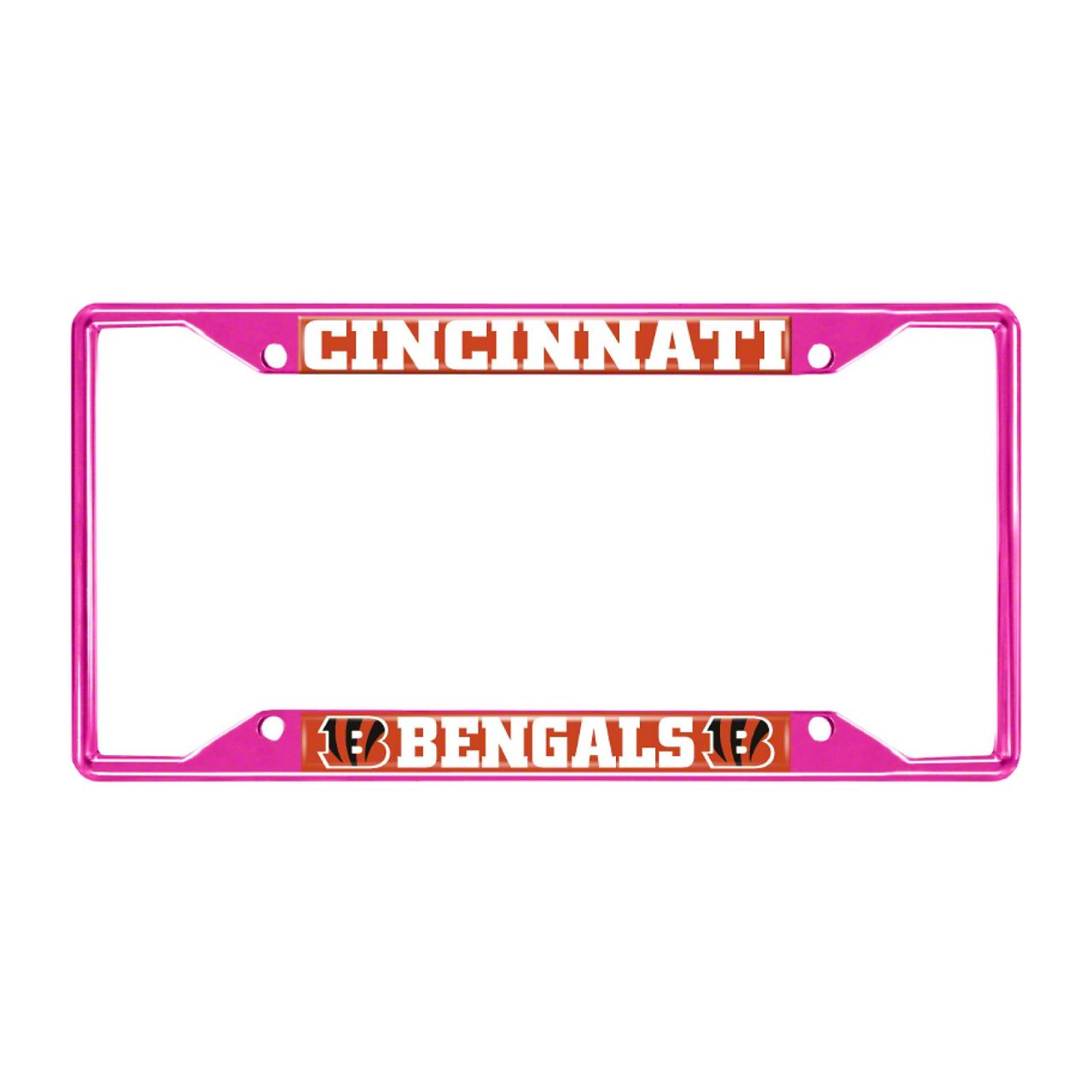 Universal AT License Plate Frame with Cincinnati Bengals; Pink ...