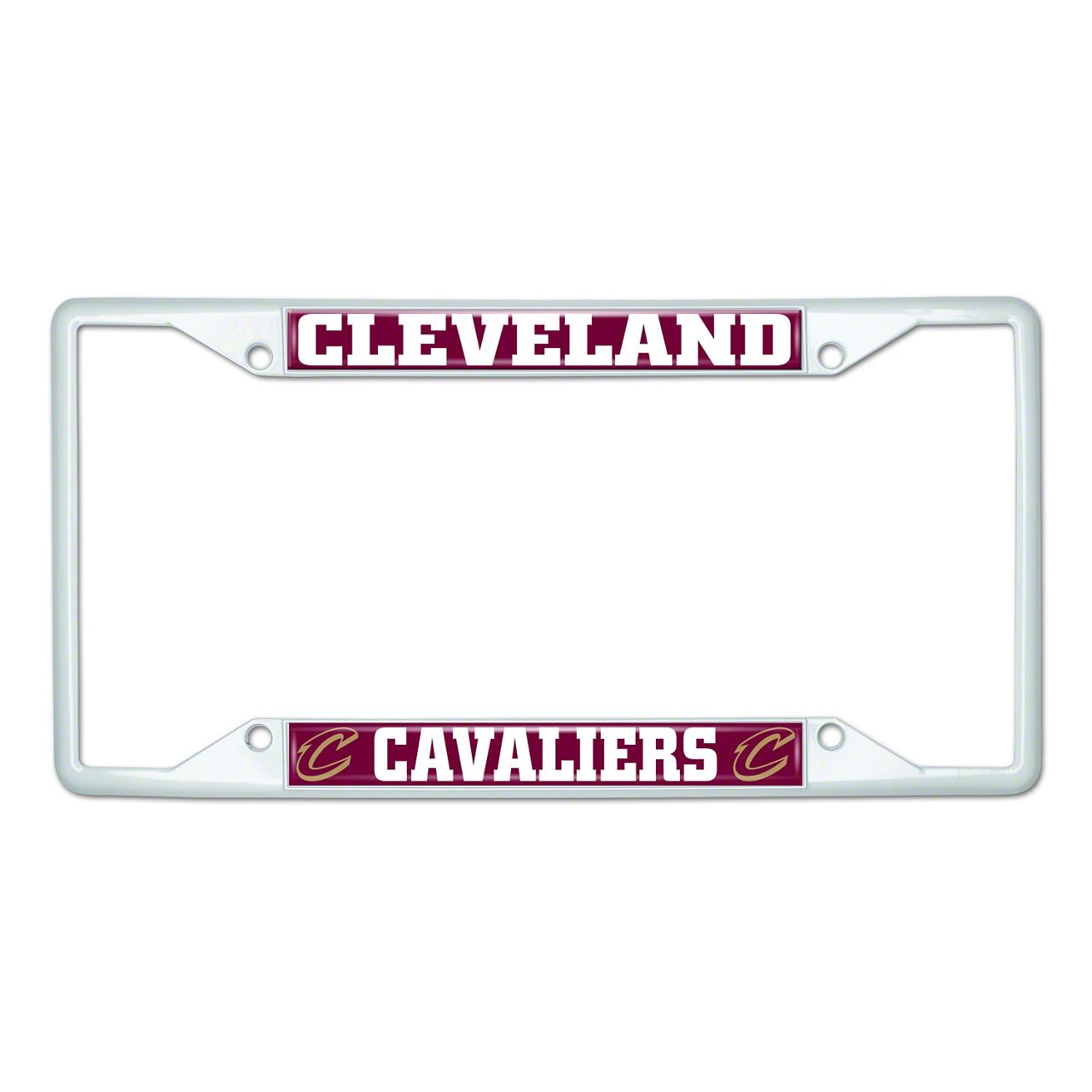 Universal AT License Plate Frame with Cleveland Cavaliers; White ...