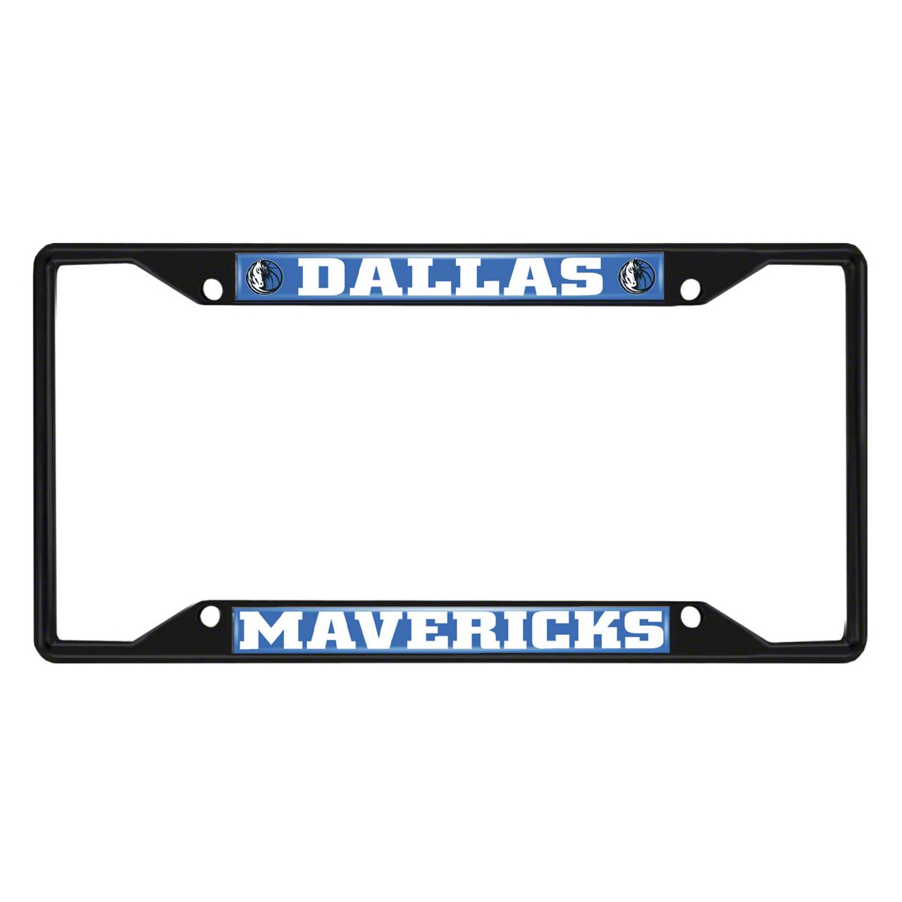 Universal AT License Plate Frame with Dallas Mavericks Logo; Black and ...