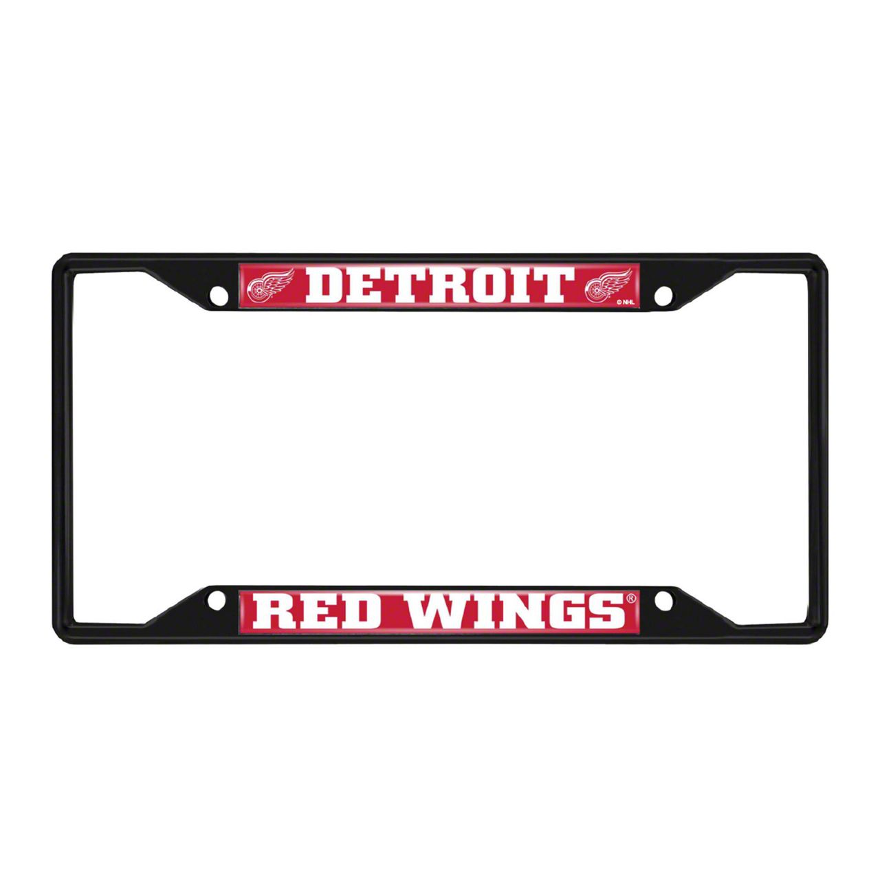 Universal AT License Plate Frame with Detroit Red Wings Logo; Black and ...