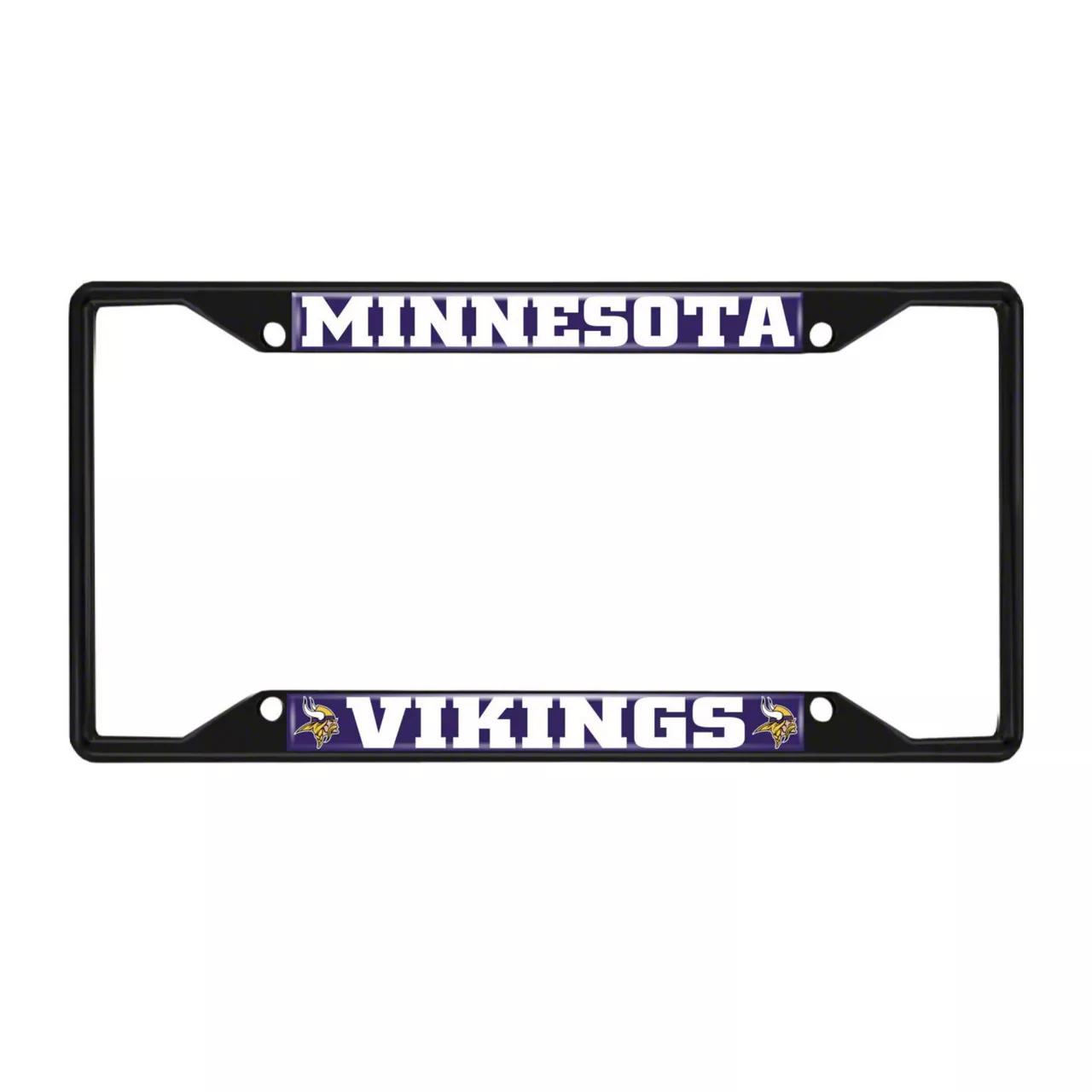 Universal AT License Plate Frame with Minnesota Vikings Logo; Black and ...