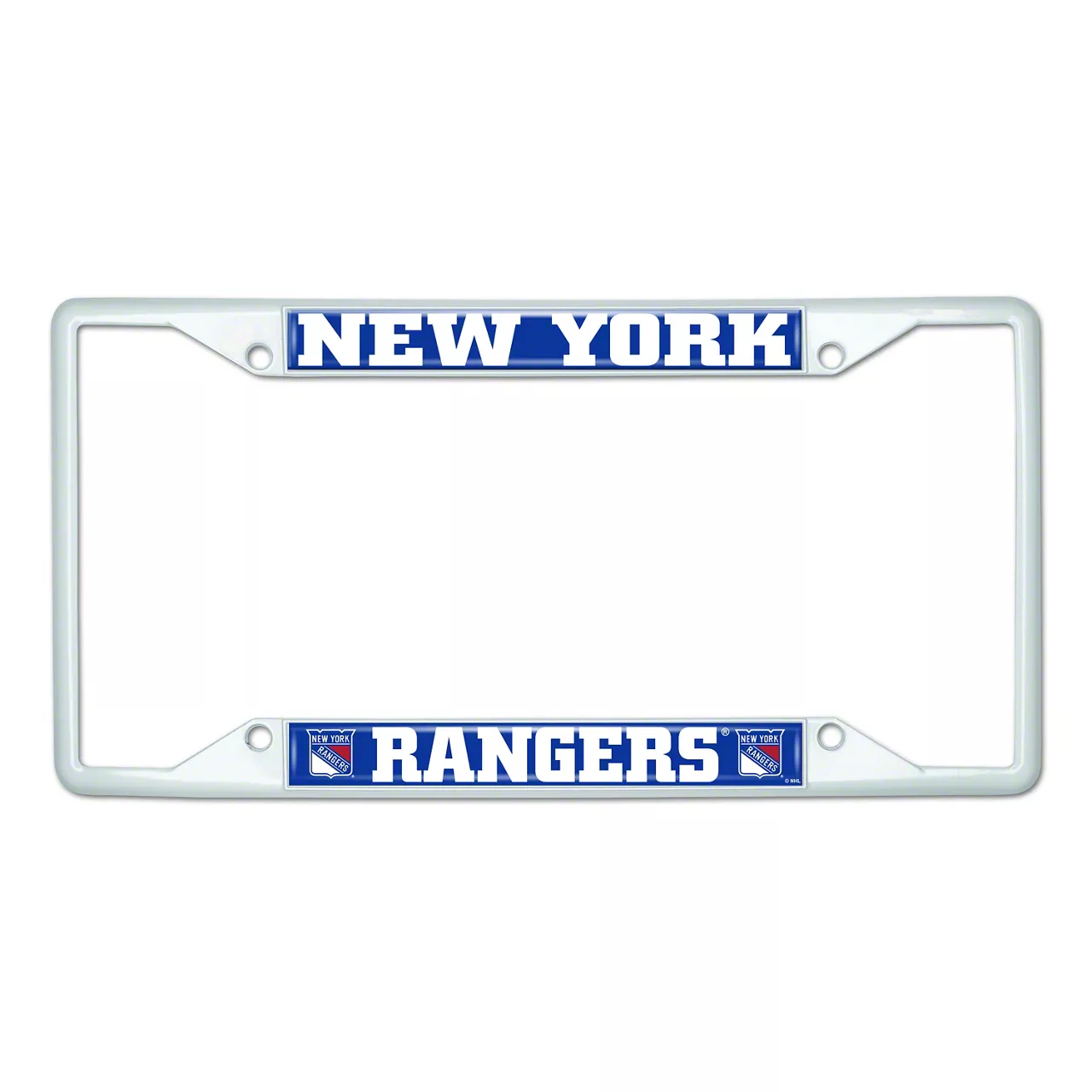 Universal AT License Plate Frame with New York Rangers; White ...