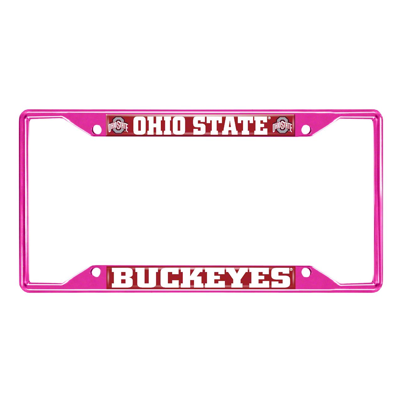Universal AT License Plate Frame with Ohio State; Pink (Universal; Some ...