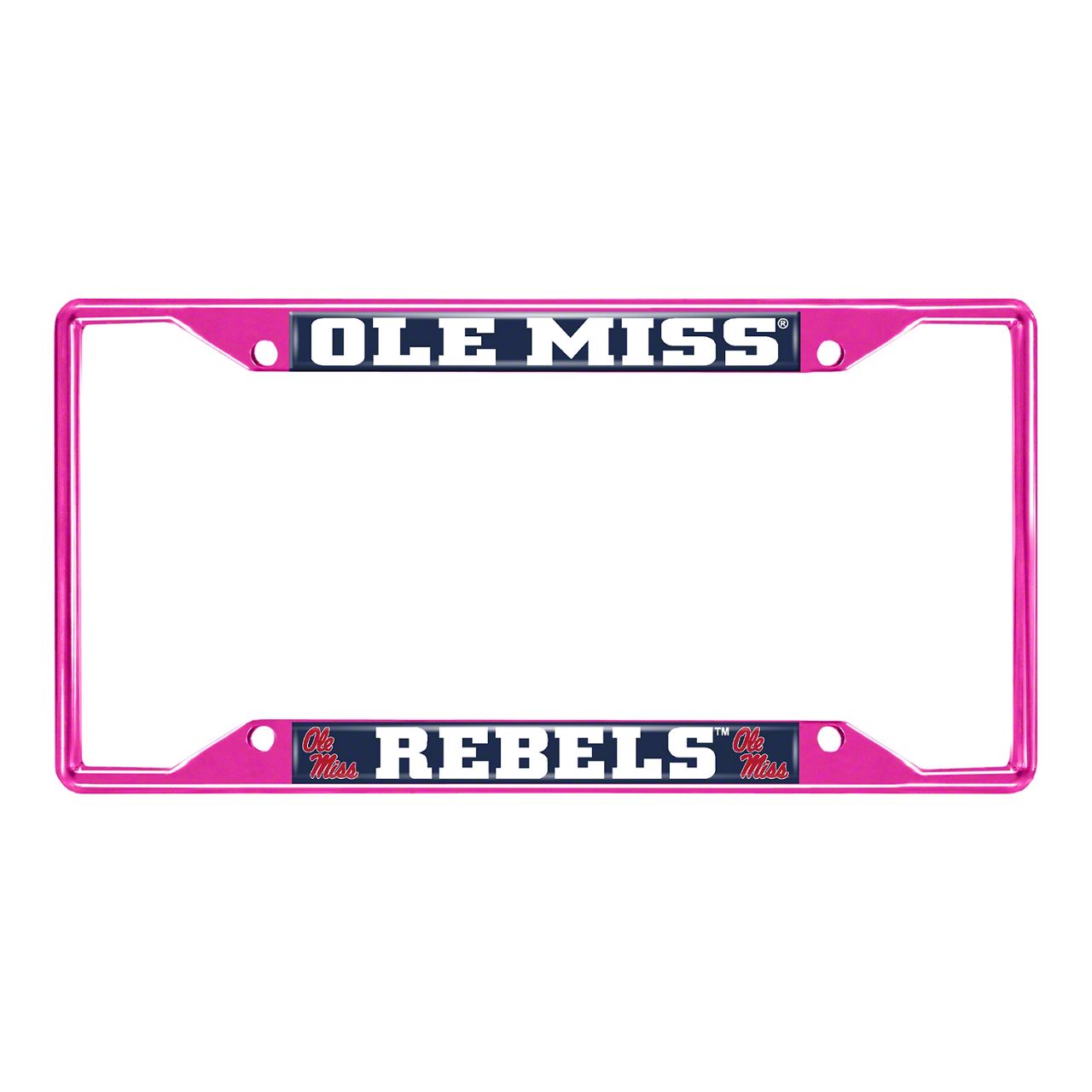 Universal AT License Plate Frame with Ole Miss; Pink (Universal; Some ...