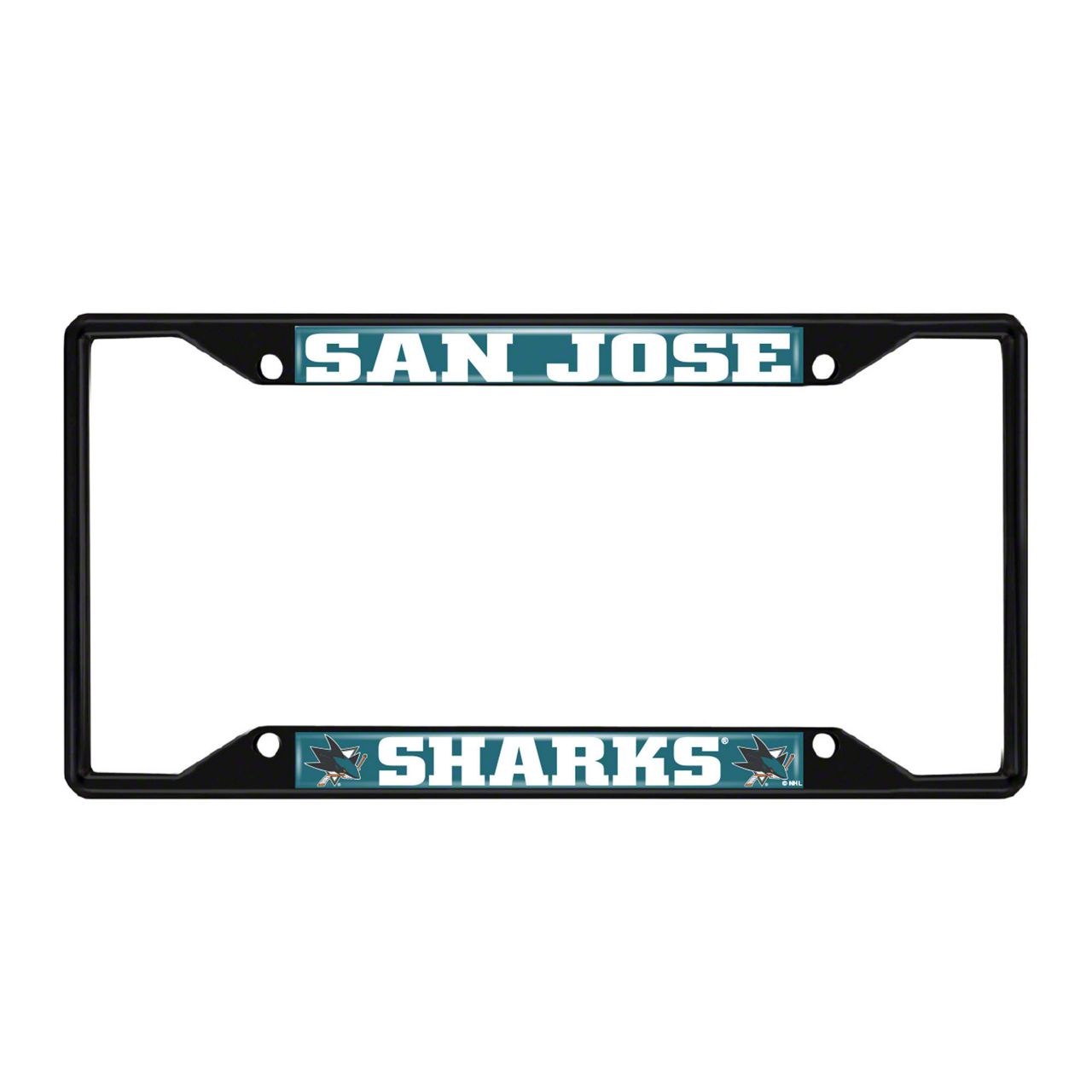 Universal AT License Plate Frame with San Jose Sharks Logo; Black and ...