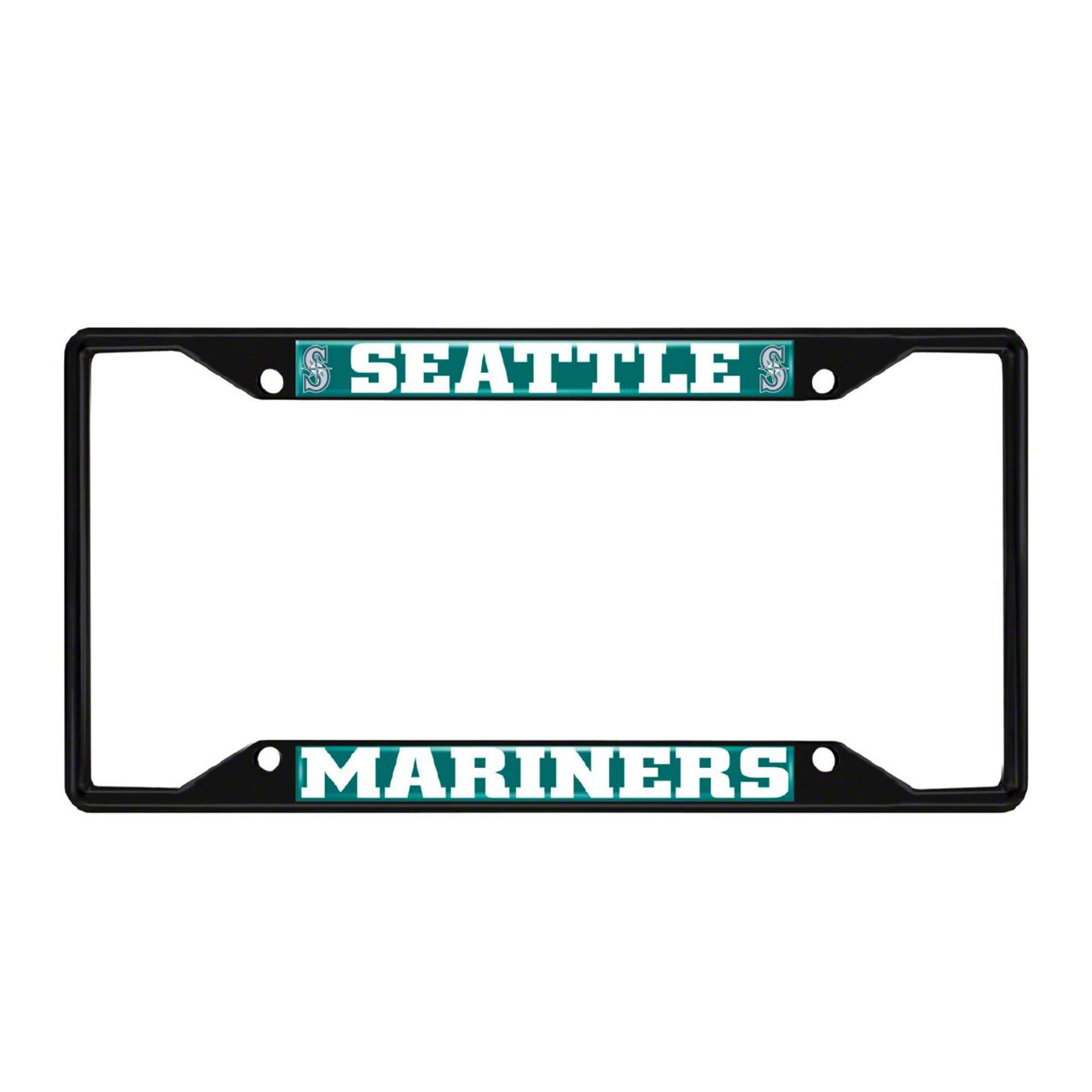 Universal AT License Plate Frame with Seattle Mariners Logo; Black and ...