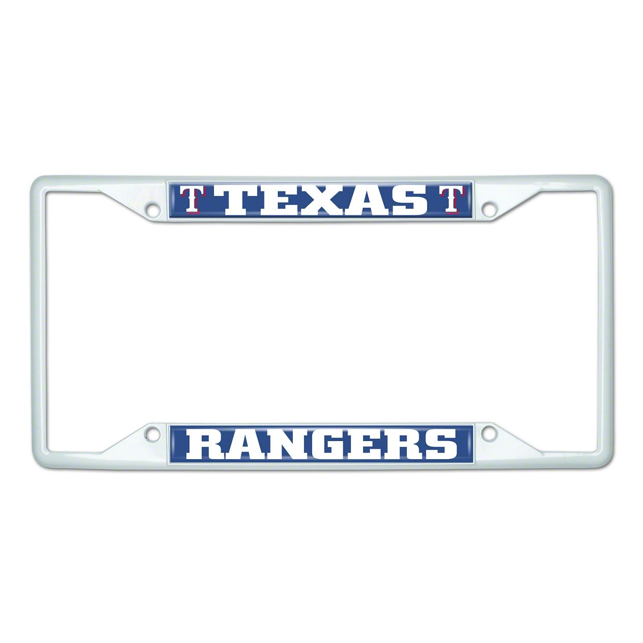 Universal AT License Plate Frame with Texas Rangers; White (Universal ...