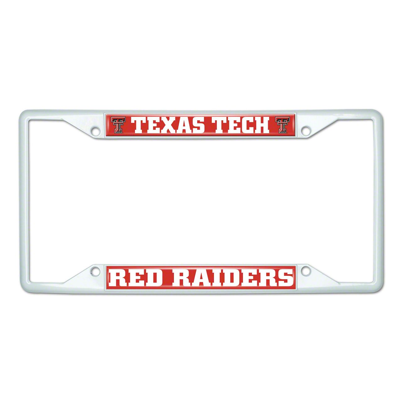 Universal AT License Plate Frame with Texas Tech; White (Universal ...