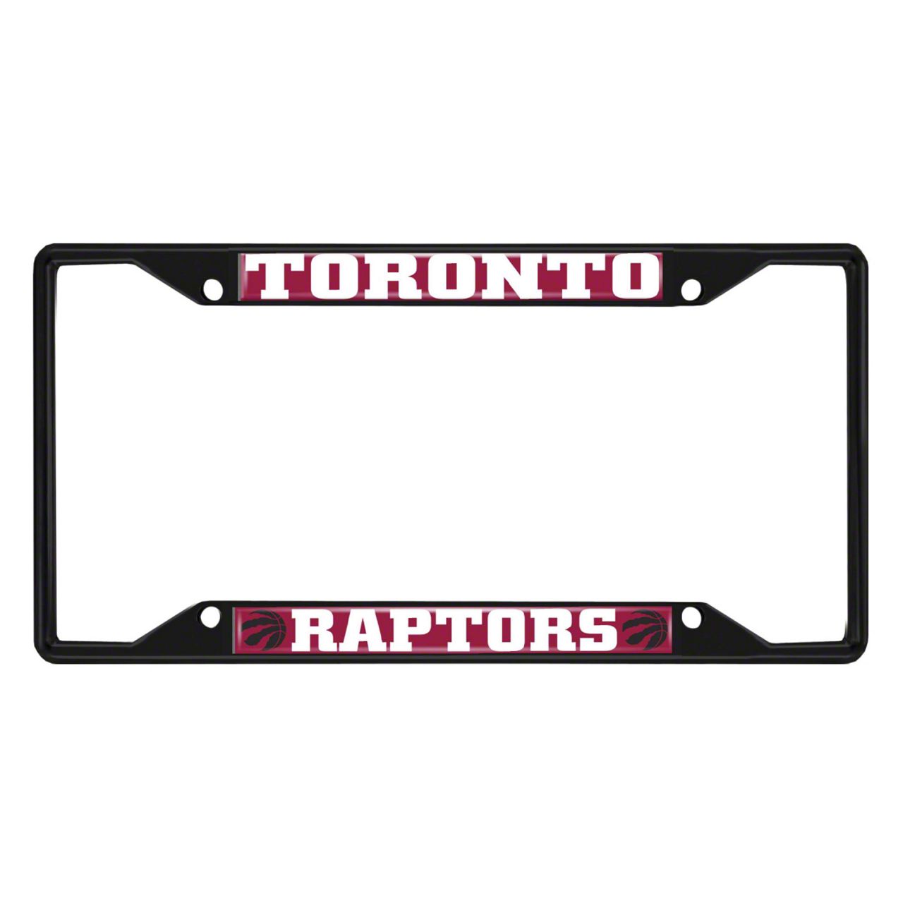 Universal AT License Plate Frame with Toronto Raptors Logo; Black and ...