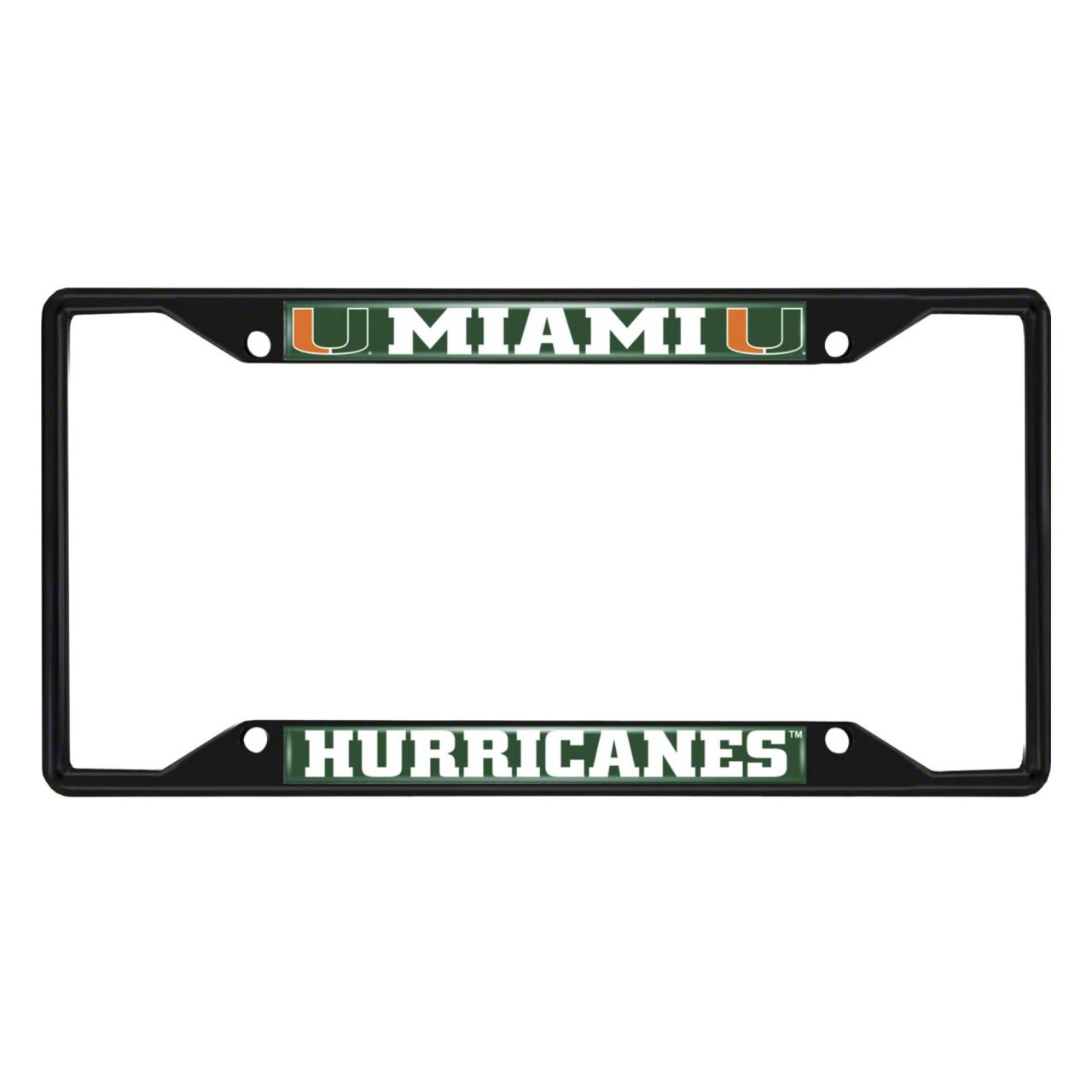 Universal AT License Plate Frame with University of Miami Logo; Black ...