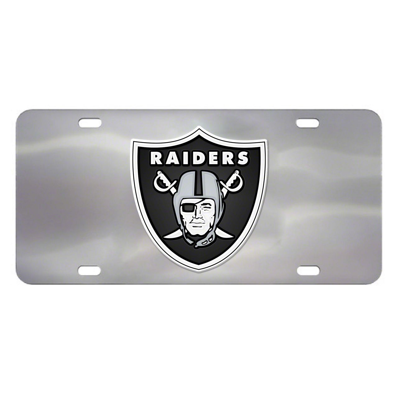 Universal AT License Plate with Las Vegas Raiders Logo; Stainless Steel ...