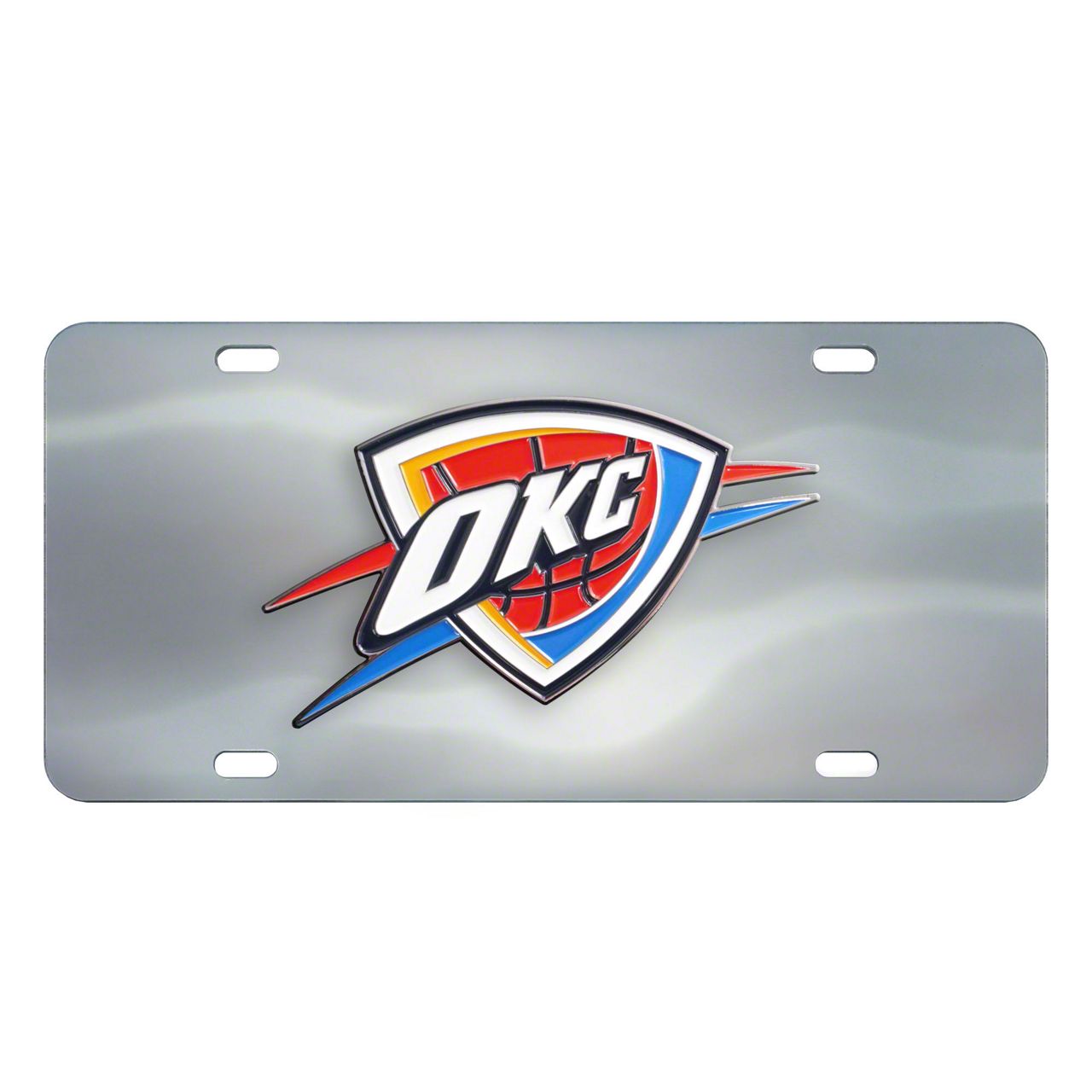 Universal AT License Plate with Oklahoma City Thunder Logo; Stainless ...