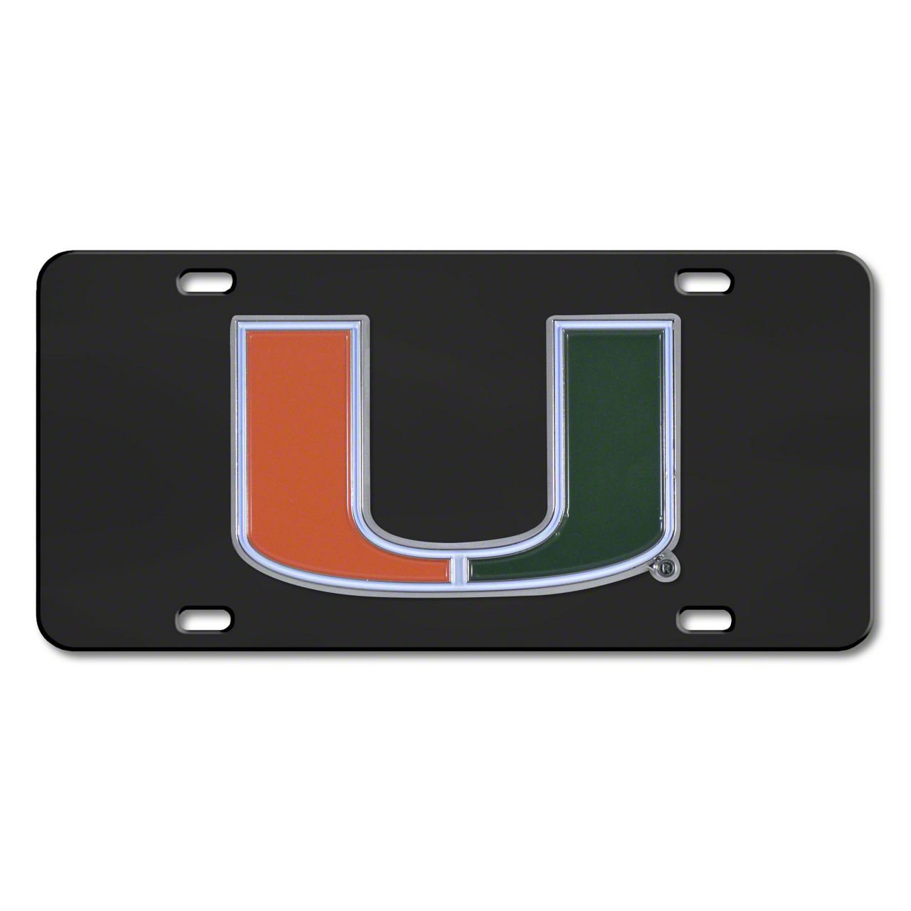 Universal AT License Plate with University of Miami Logo; Black ...
