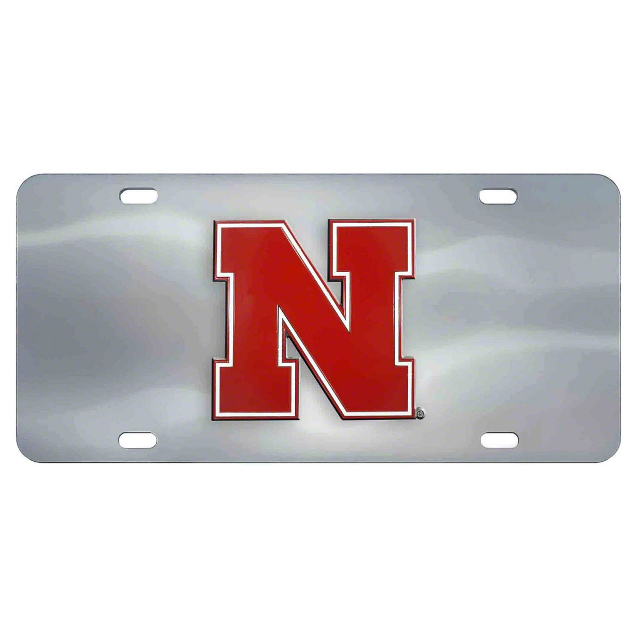 Universal AT License Plate with University of Nebraska Logo; Stainless ...
