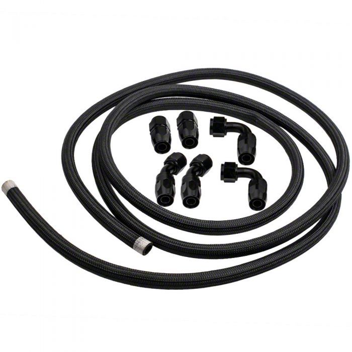Universal AT Stainless Steel Braided Fuel/Oil Hose Kit; -10AN; 12-Foot ...