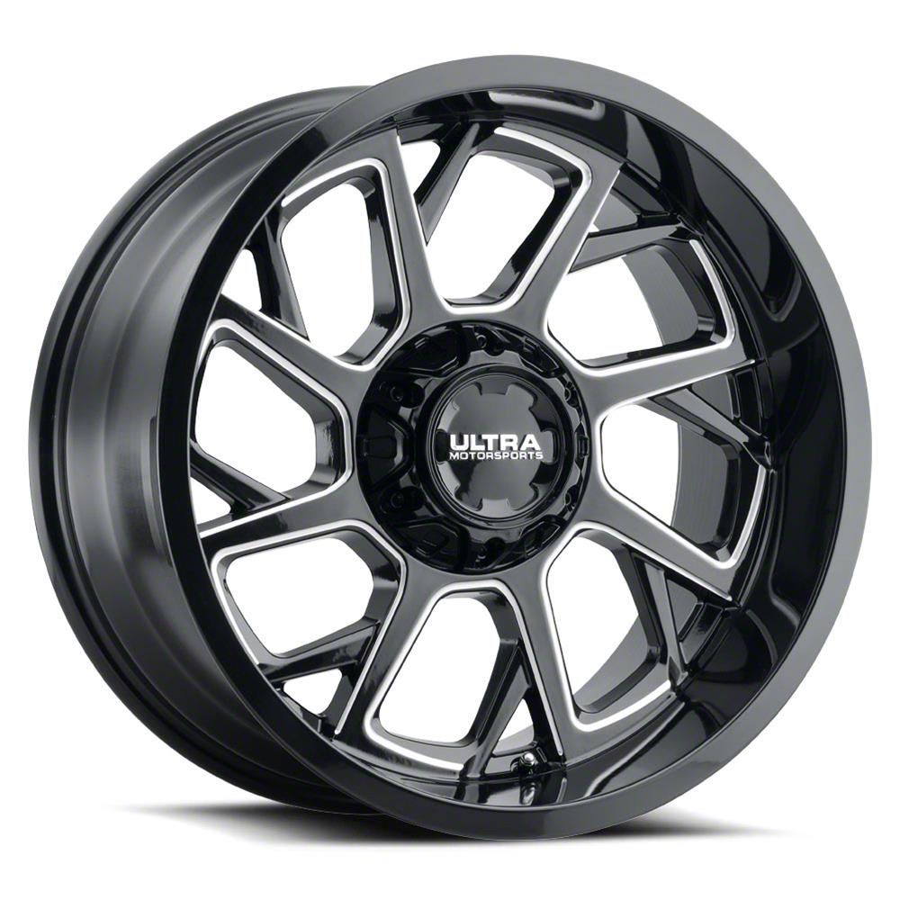 Ultra Wheels F-350 Super Duty Patriot Gloss Black with Milled Accents 8 ...