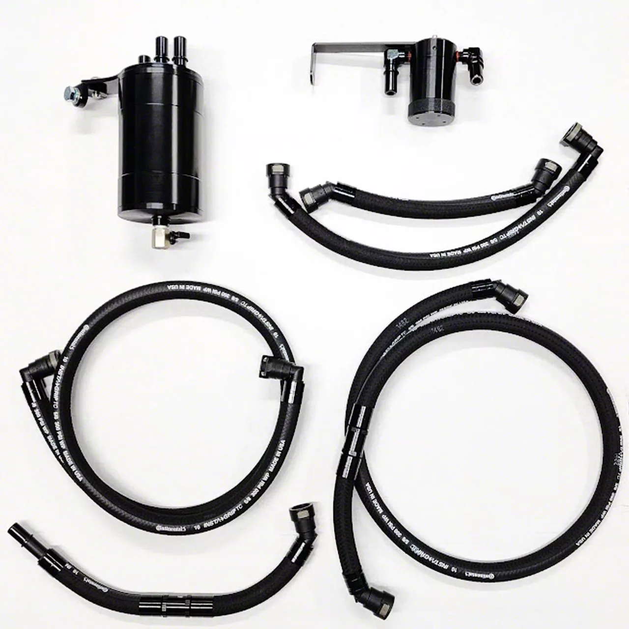 F-150 Dual Valve Plug N Play Clean Side Oil Catch Can; Black (21-26 2 ...