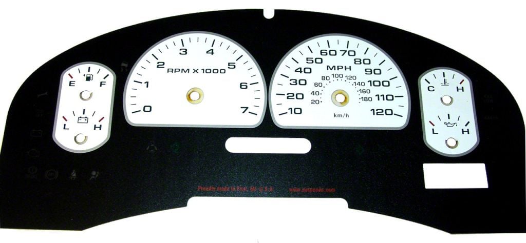US Speedo F-150 Daytona Edition Gauge Face; KMH; White XLT040K (04-06 F ...