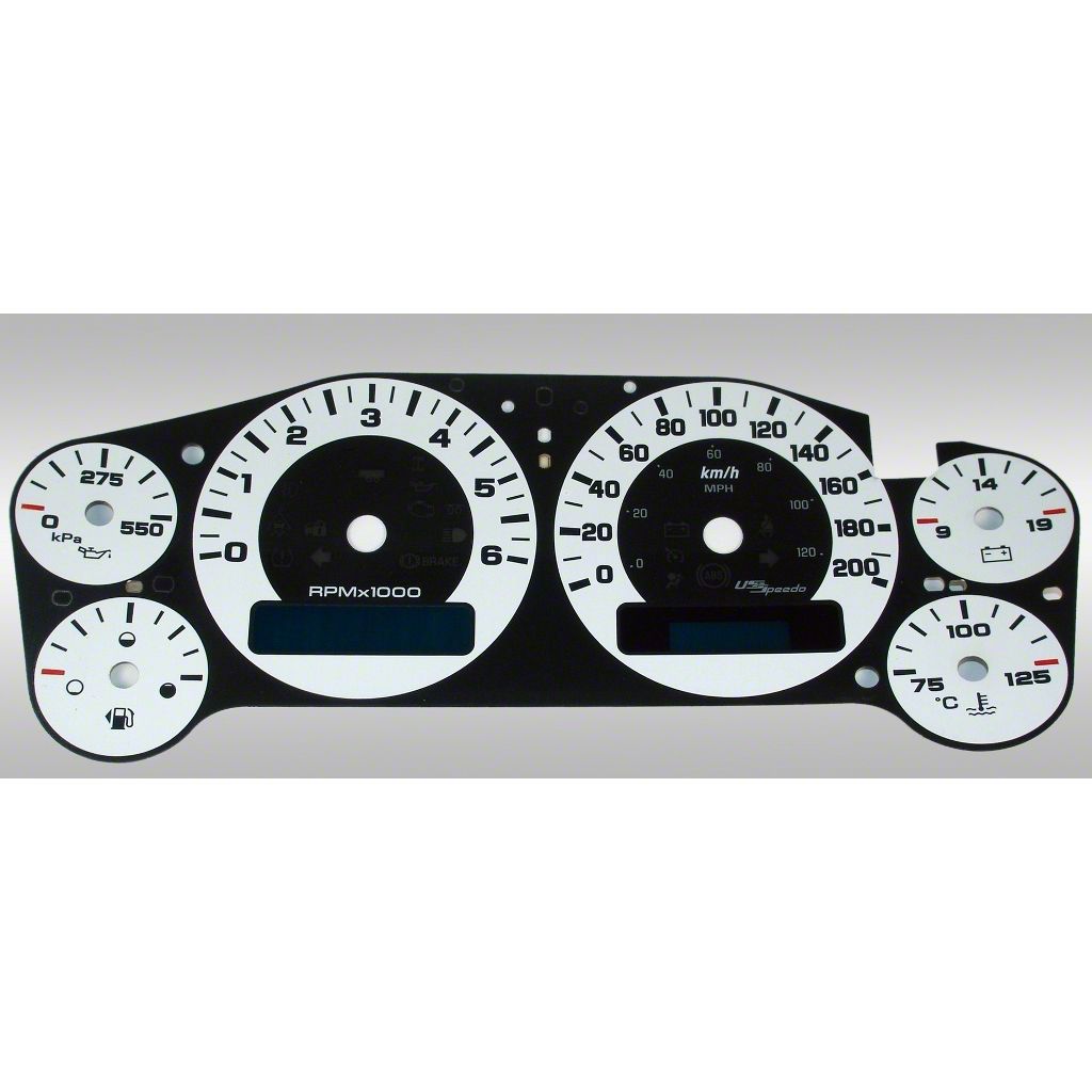 US Speedo Sierra 1500 Daytona Edition Gauge Face; KMH; White ...