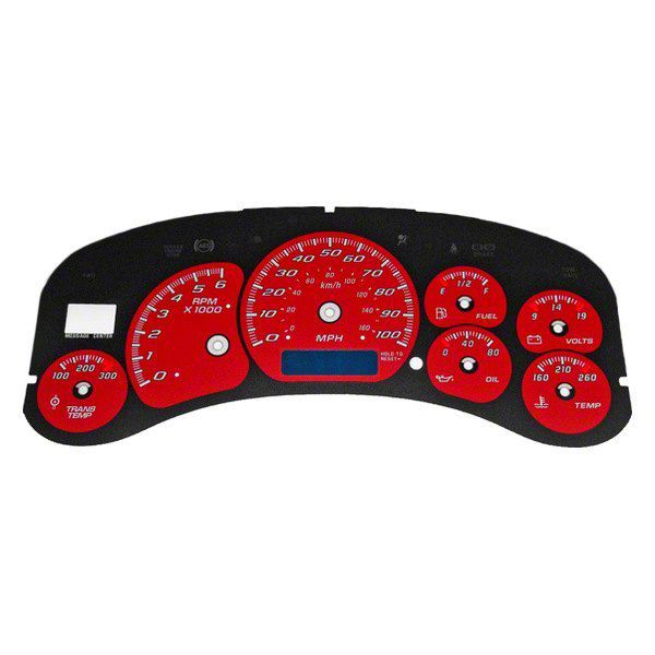 US Speedo Silverado 1500 Daytona Edition Gauge Face; MPH; Red CK1000245 ...