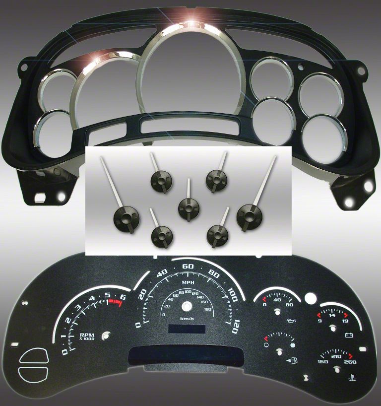 US Speedo Silverado 1500 Escalade Edition Gauge Face; MPH; Black ...